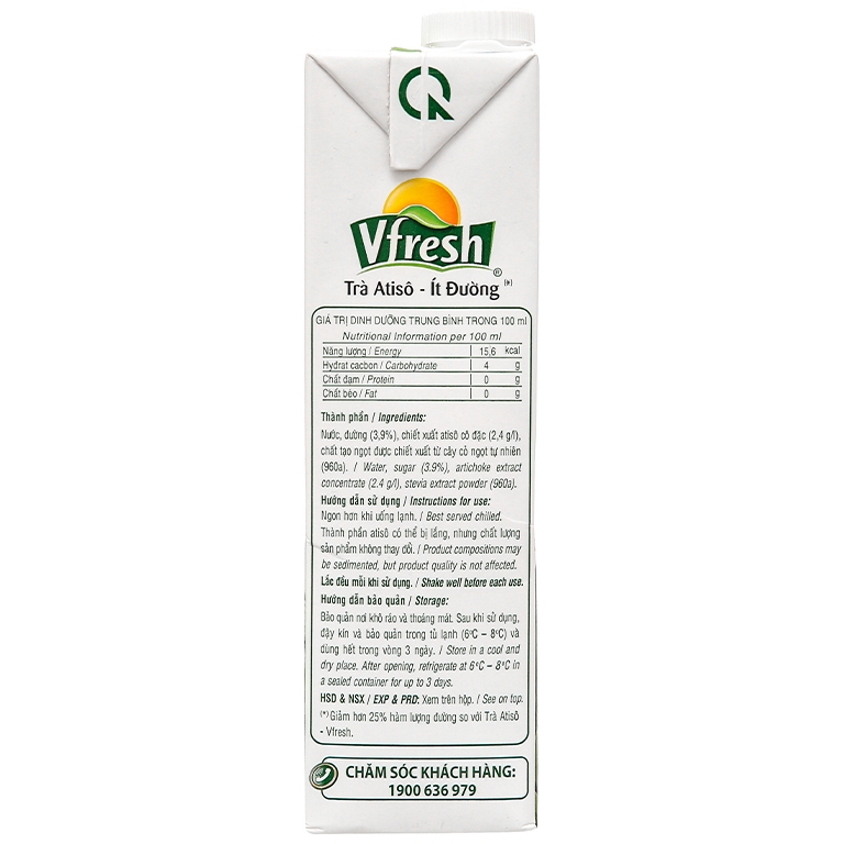 Trà Atiso Vfresh hộp giấy 1l